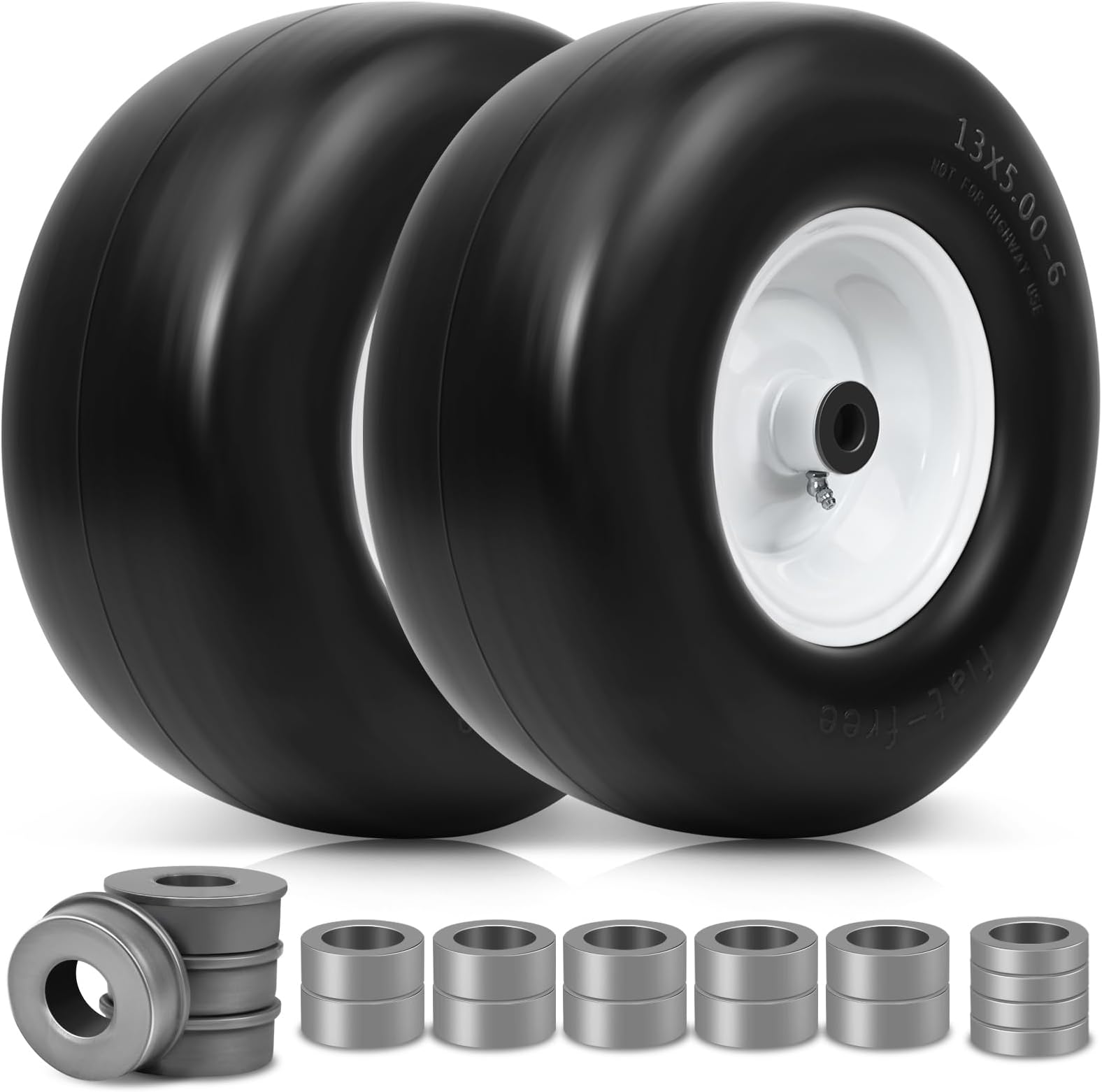 Amazon.com: 11x6.00-5 Flat Free Tire,11x6.00-5 Lawn Mower Tires and ...