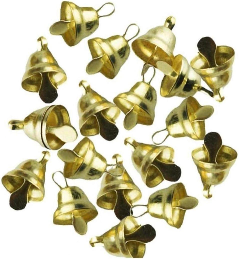 20 Pcs Xmas Mini Gold Jingle Bells Ornaments Small Gold Metal Bells ...
