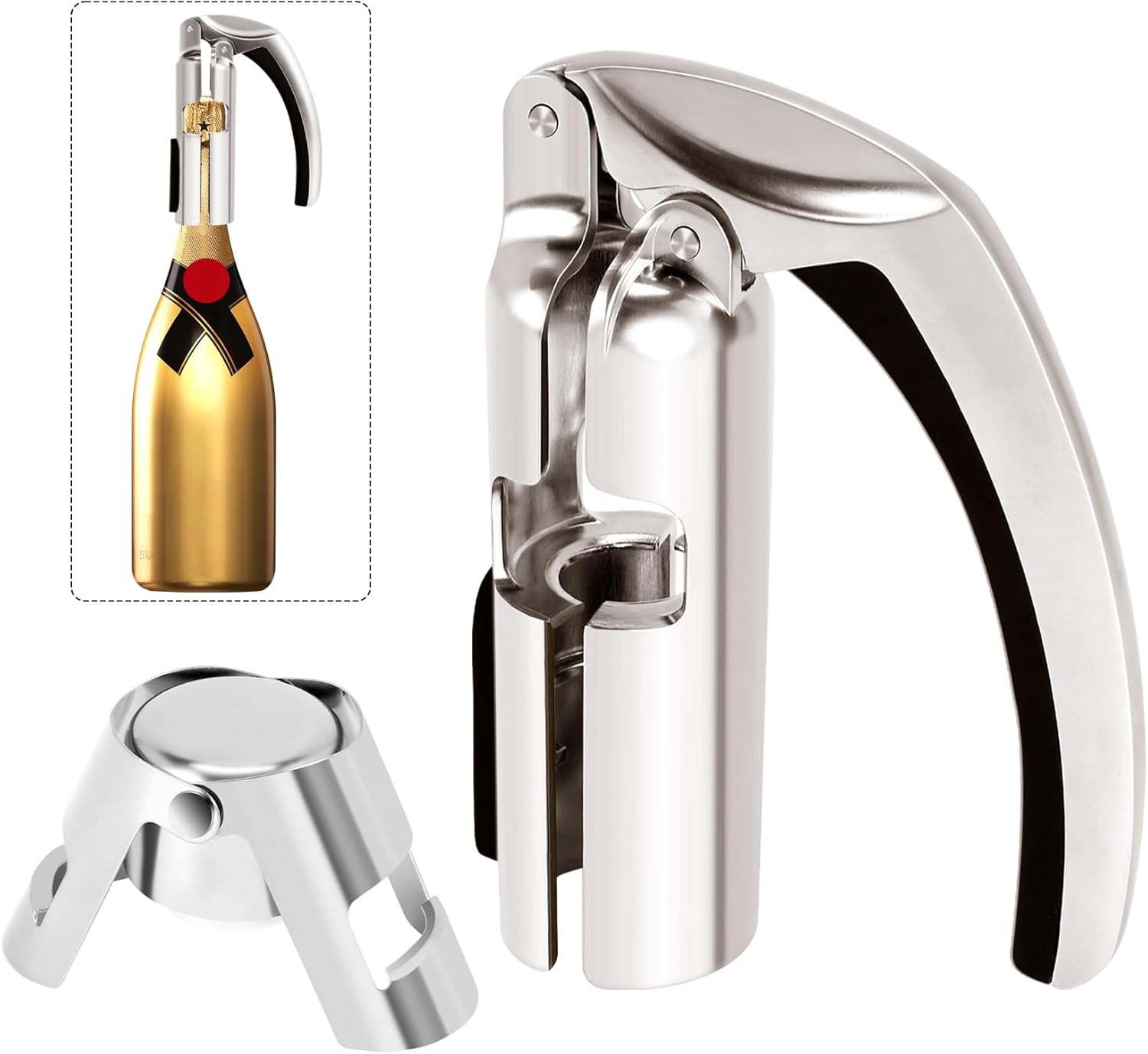 Asuinxurr Décapsuleur de bouteille de champagne Tire-bouchon en alliage ...