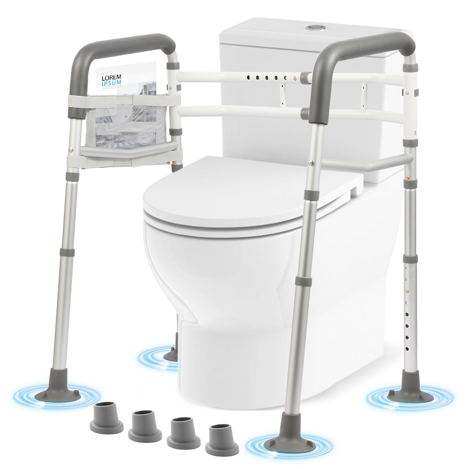 Amazon.com: Rirsye Heavy-Duty Toilet Safety Rails- 500 lbs Capacity ...