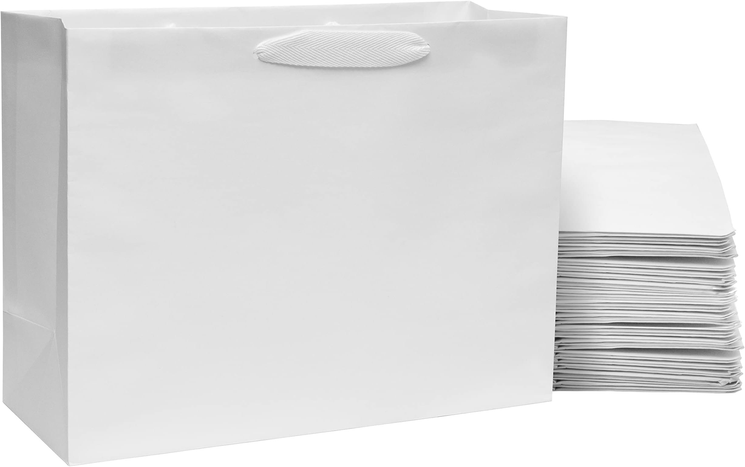 Amazon.com: Prime Line Packaging Large White Gift Bags with Handles ...