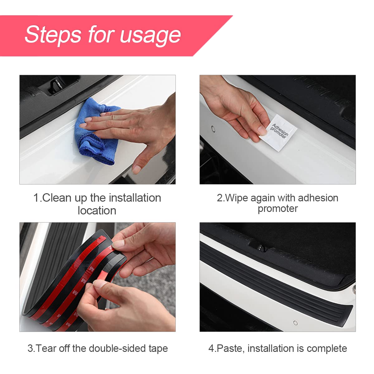 Snapklik.com : Car Rear Bumper Guard Protector, Anti-Scratch Abrasion ...