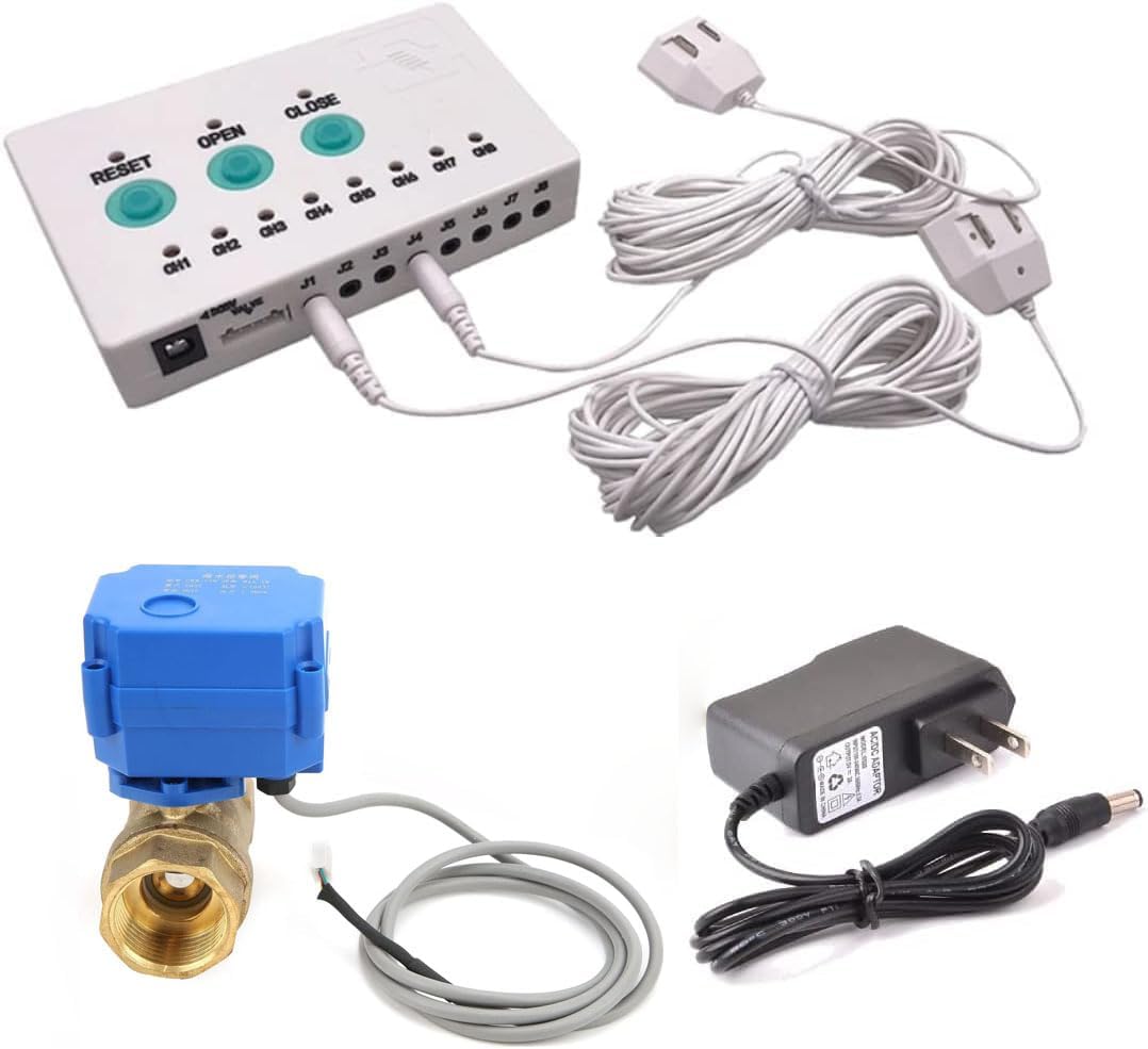 Generic Water Leak Detector with 3/4"" NPT Shutoff Valve & 2 Leak ...