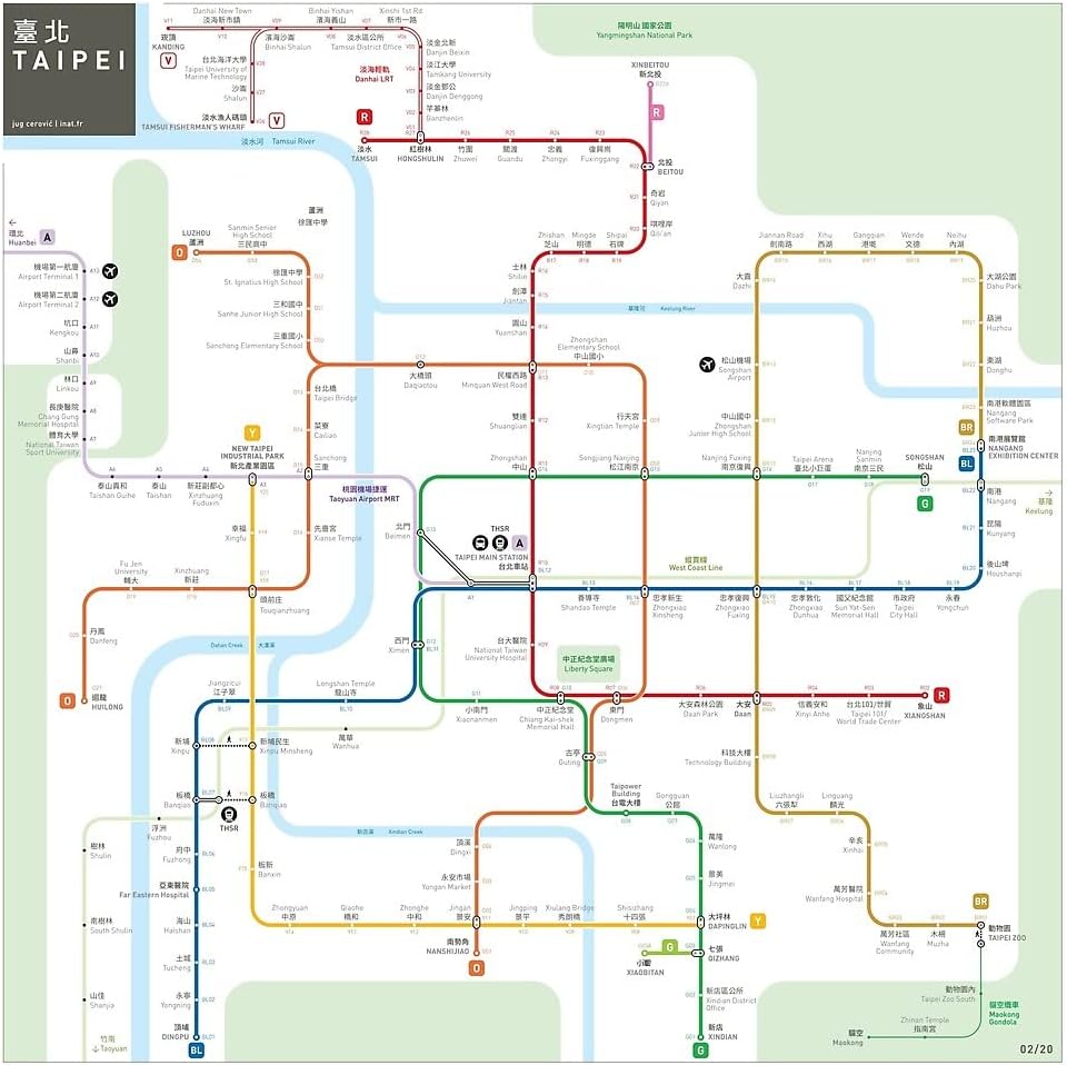Amazon.com - Taipei Metro Map Poster - Detailed Transit Guide, Ideal ...