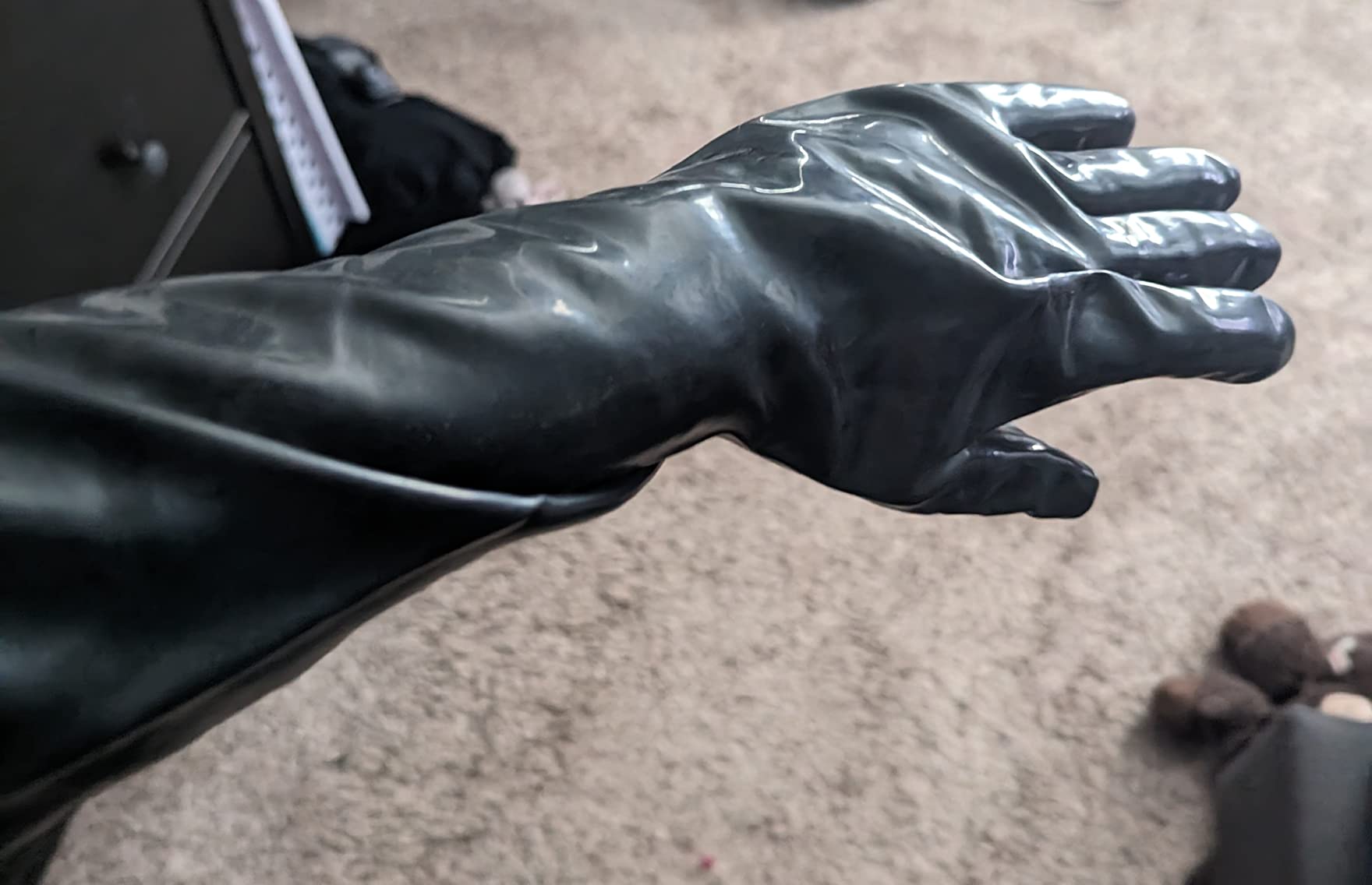 $8/mo - Finance EXLATEX Latex Rubber Black Long Gloves Club Outfits ...