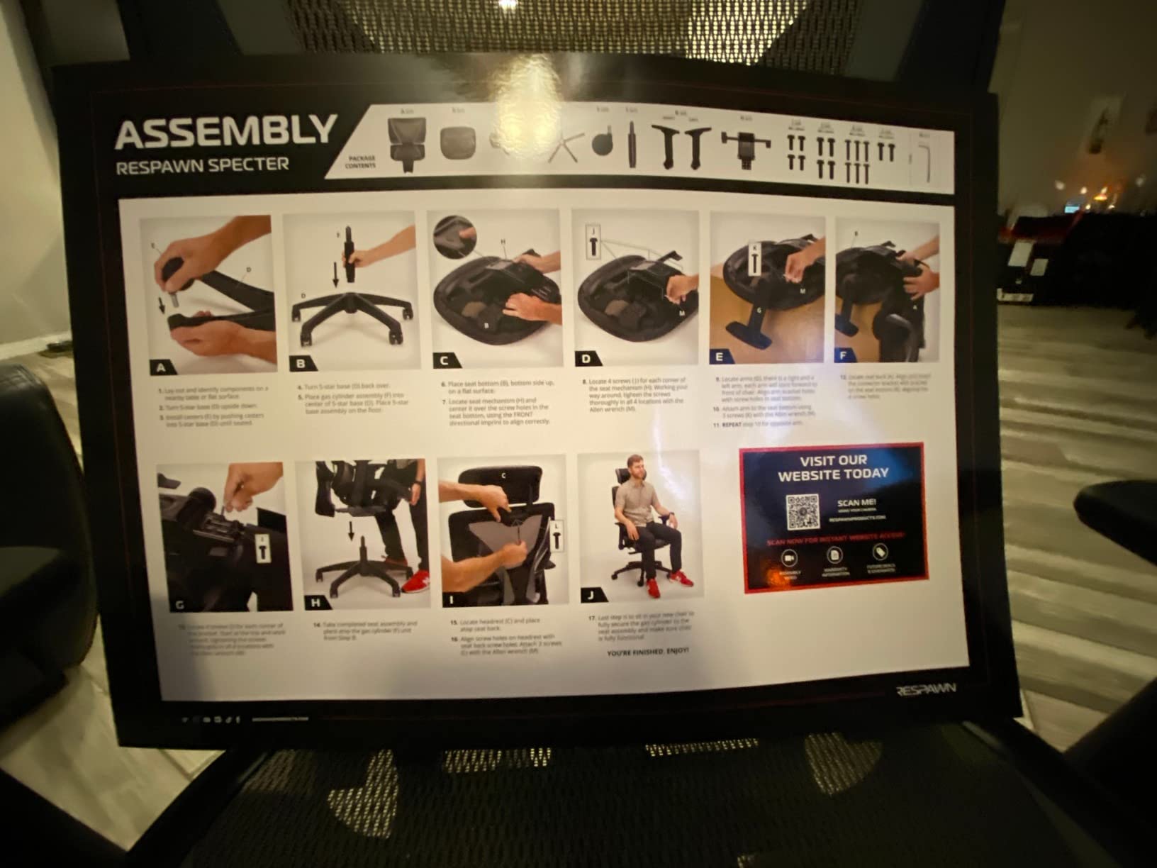 $11/mo - Finance RESPAWN SPECTER Ergonomic Mesh Office Chair - High ...