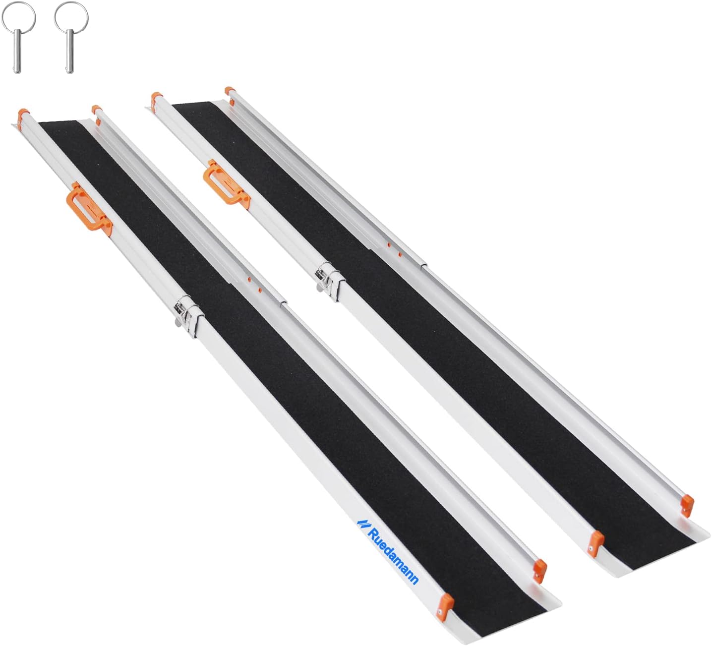 Ruedamann Portable Wheelchair Ramp, 7FT Adjustable Aluminum Ramp for ...