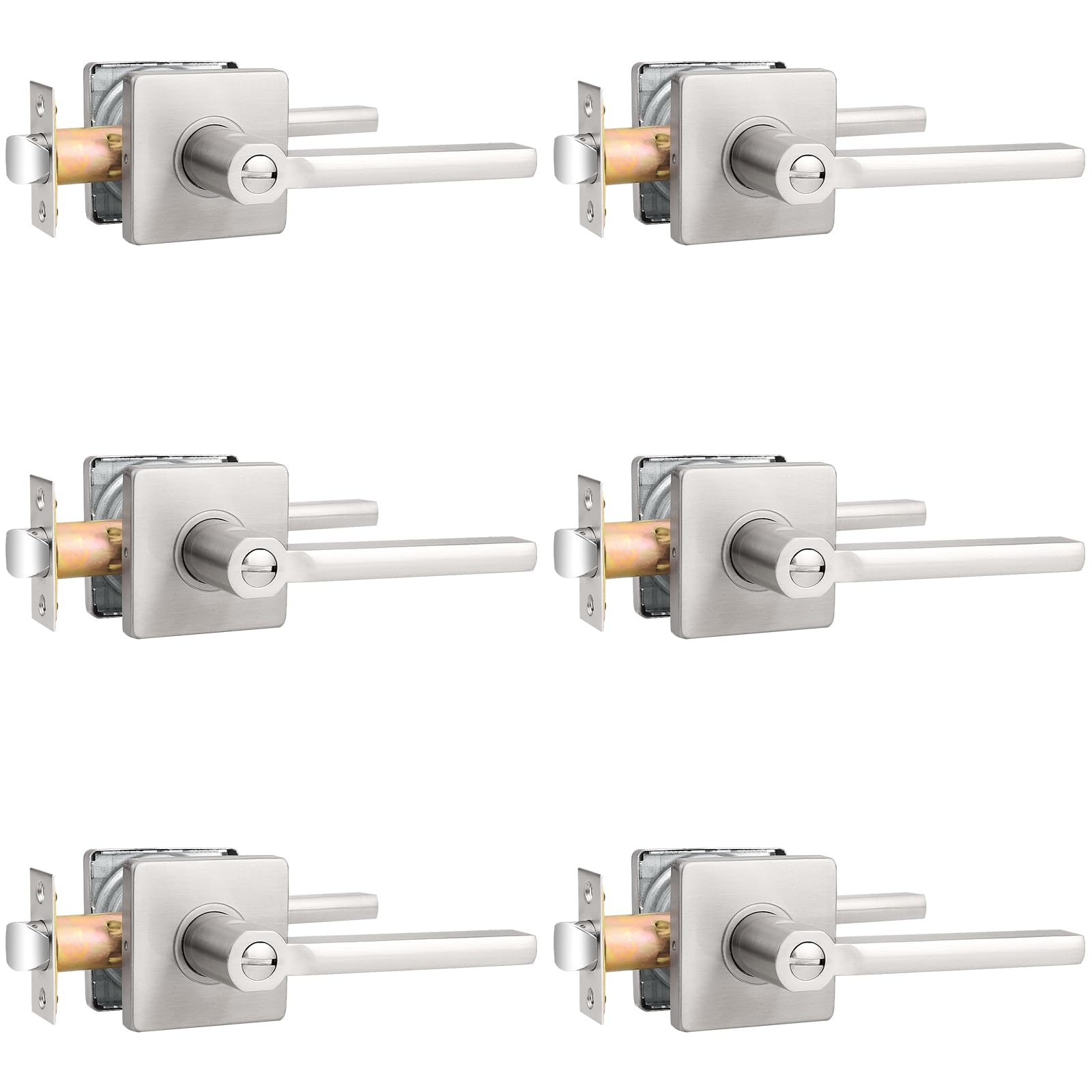 Probrico Privacy Door Handle Lockset Heavy Duty Square Interior Door ...