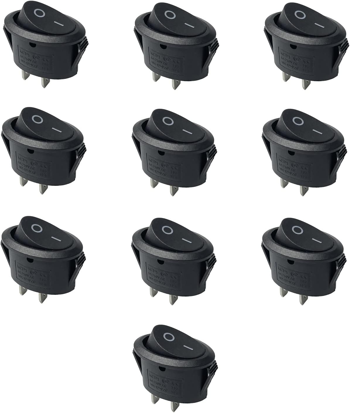 Amazon.com: 10-Pack Oval Boat Rocker Switch 2 Terminal 2 Position On ...