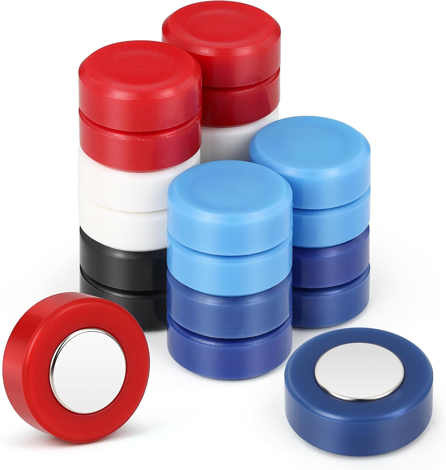 Wukong 20 Pack Round Fridge Magnets, 5 Colors Whiteboard Magnets ...