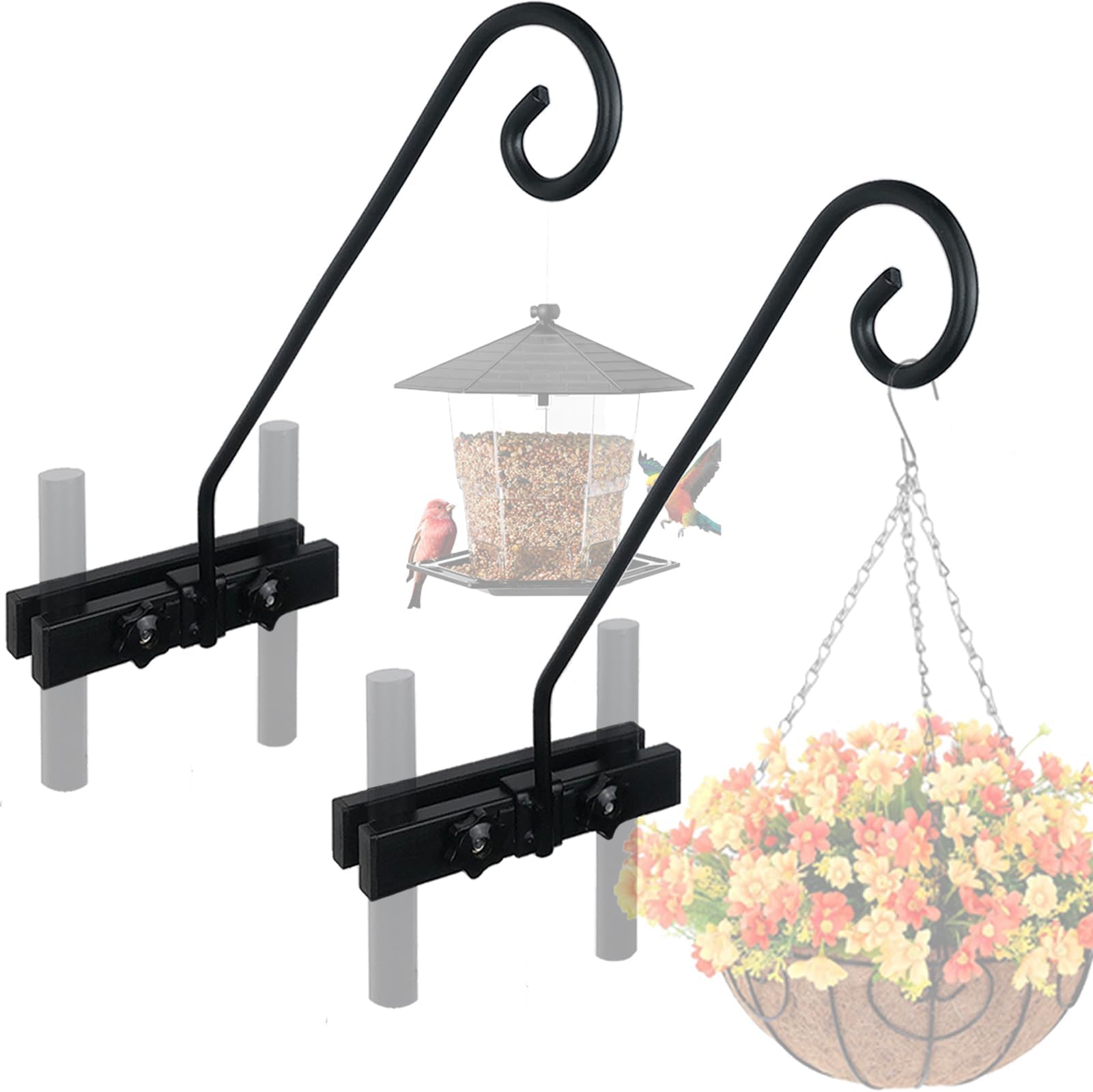Amazon.com: Deck Hook-Deck Railing Plant Hanger Outdoor,Bird Feeder ...