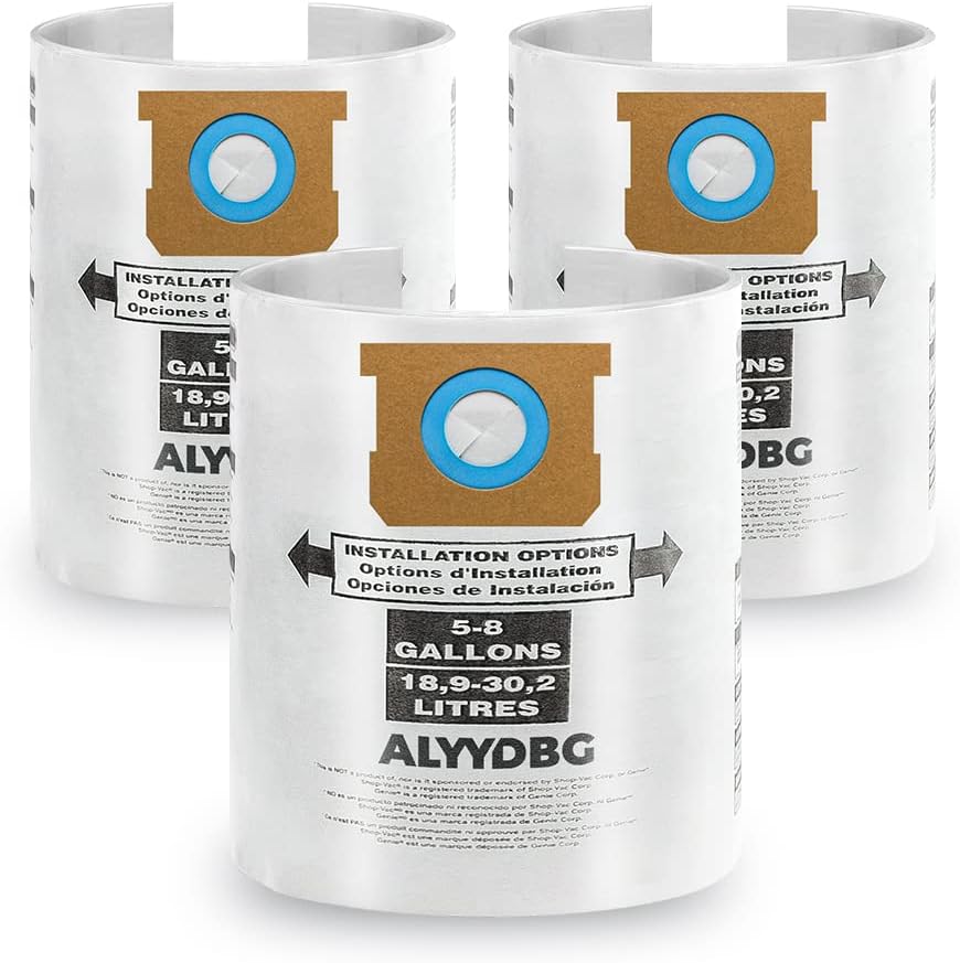 Amazon.com: Shop Vac Corporation 9066100 Paper Bag, Catch 5/6/8 Gallon ...