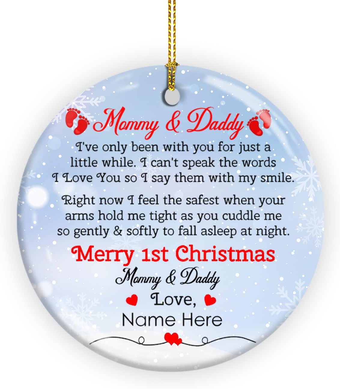 Amazon.com: Personalized Gifts for Mom Dad to Be Merry 1st Christmas As ...