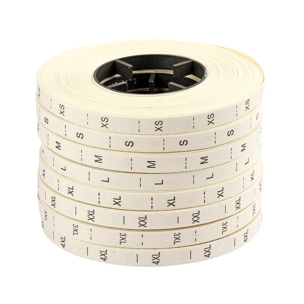 Bobbiny | Cotton Size Label [1 Roll = Pack of 2000 Labels] (Off-White ...