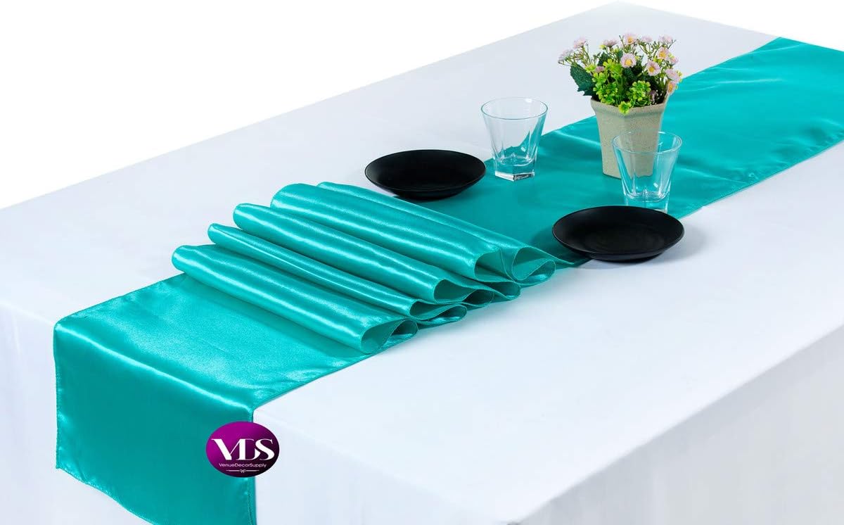 Amazon.com: VDS Pack of 10 Satin Table Runners Charmeuse Sateen Silk ...