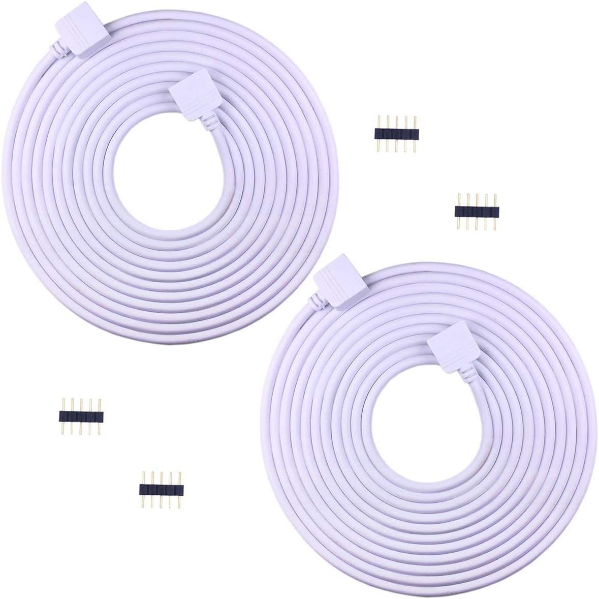 LitaElek 2pcs 2.5m/ 8.2ft RGBW LED Strip Extension Cable 5 Pin RGBW LED ...