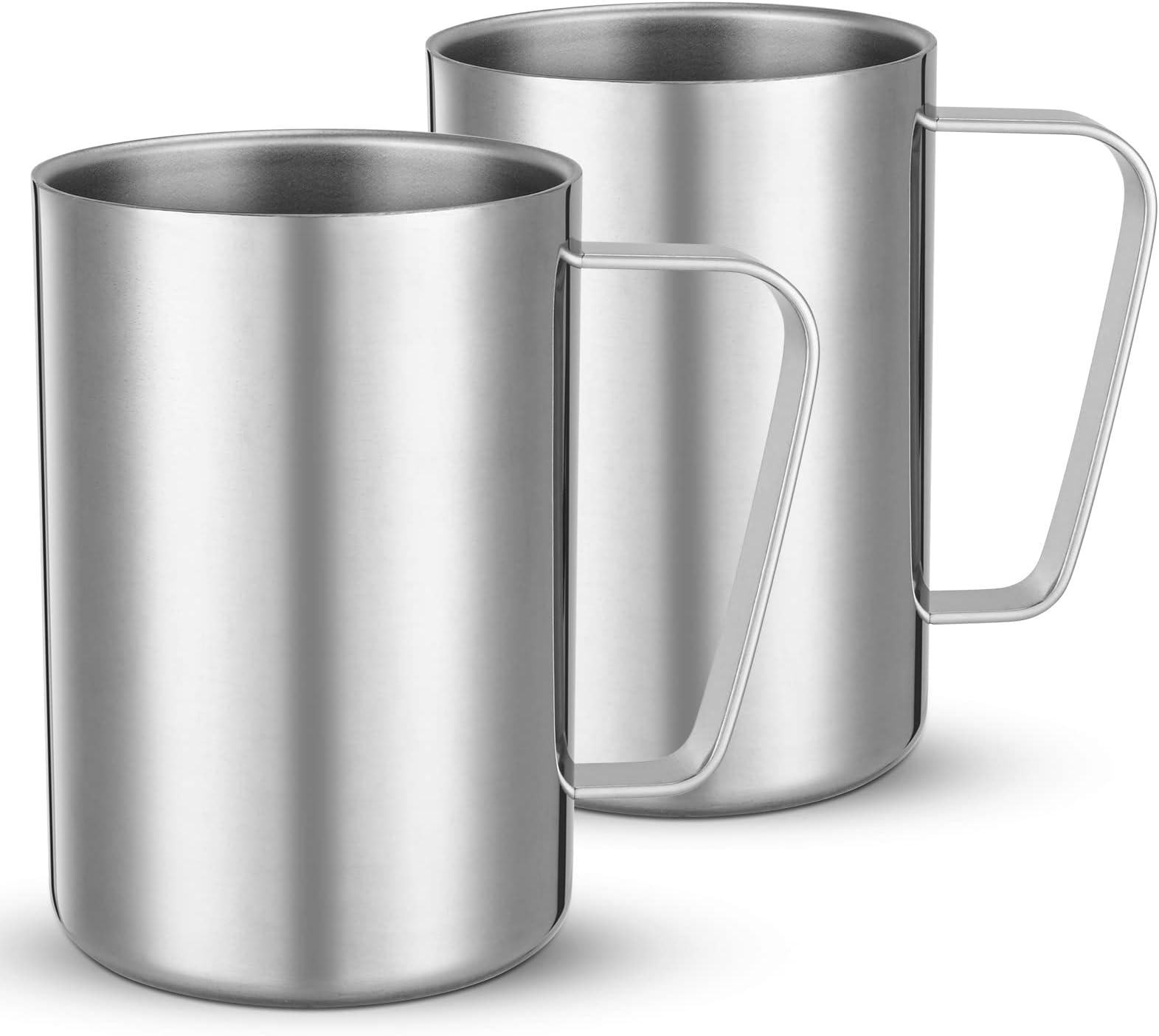 Amazon.com | Stainless Steel Coffee Mugs – 15 oz Double Wall Stainless ...