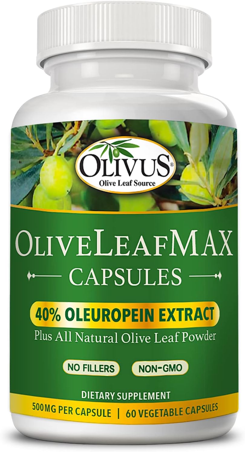 Amazon.com: OliveLeafMAX Olive Leaf Extract (40% Oleuroepin) + Organic ...