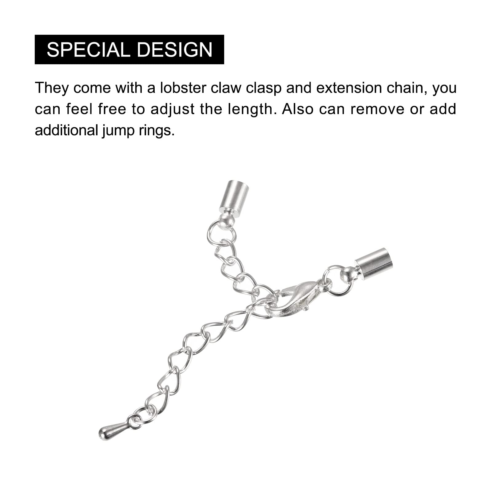 Snapklik.com : Uxcell 10Sets 3mm Leather Cord End Caps