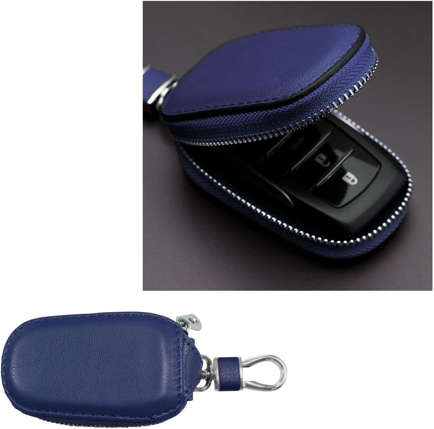 Amazon.com: Suvnie Car Key Case, Genuine Leather Auto Key Fob Cover ...