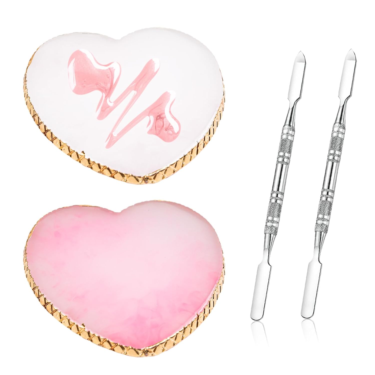 Amazon.com : GTILE 2 Pcs Resin Nail Art Palette and 2 Pcs Nail Brush ...