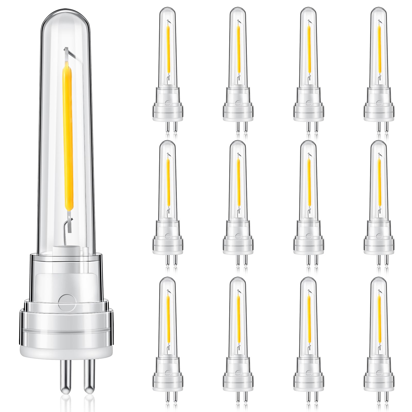 Rossesay 12 Pcs S14 Replacement Light Bulbs 1.5 Watt LED Bulb with 2 ...