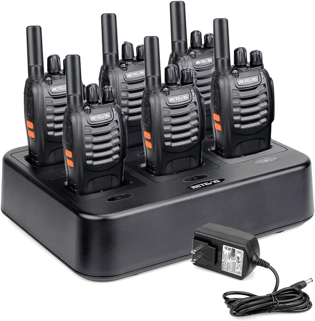 Amazon.com: Retevis RT22 Walkie Talkies (6 Pack) with 2 Way Radio ...