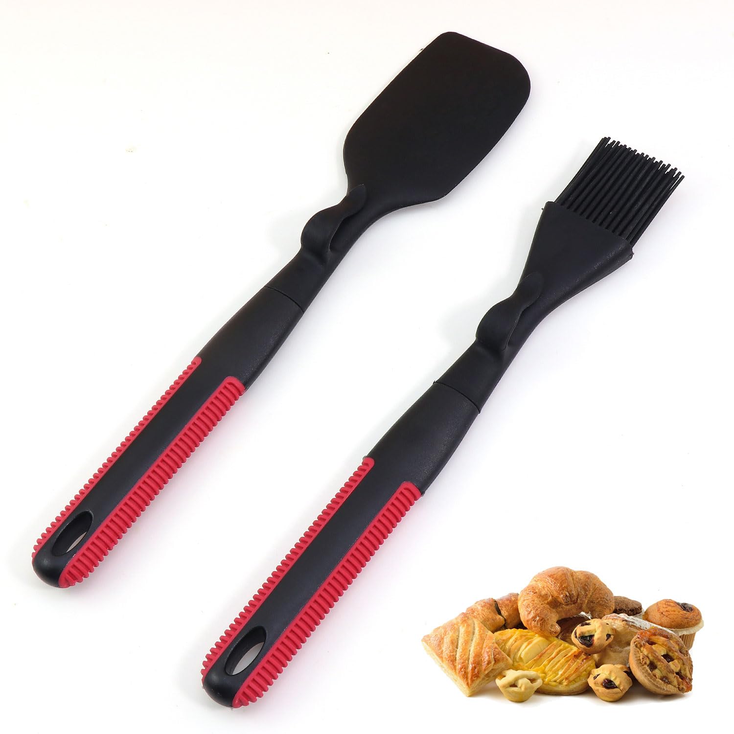 Amazon.com: Silicone Spatula Basting Brush Set of 2 PC Rubber Pastry ...