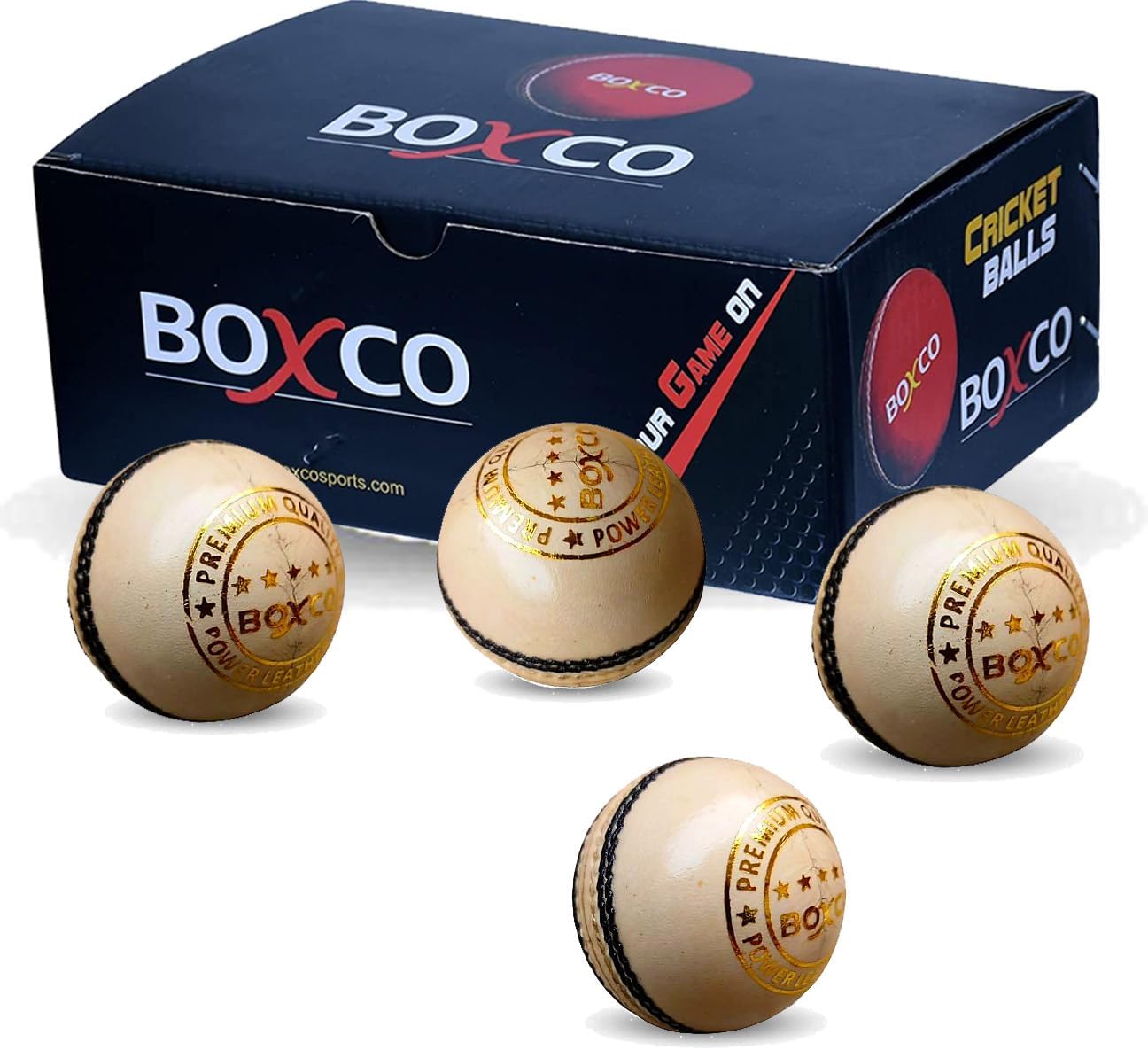 BOXCO Premium Hand Made Two Piece Cricket Leather Ball for Practice ...