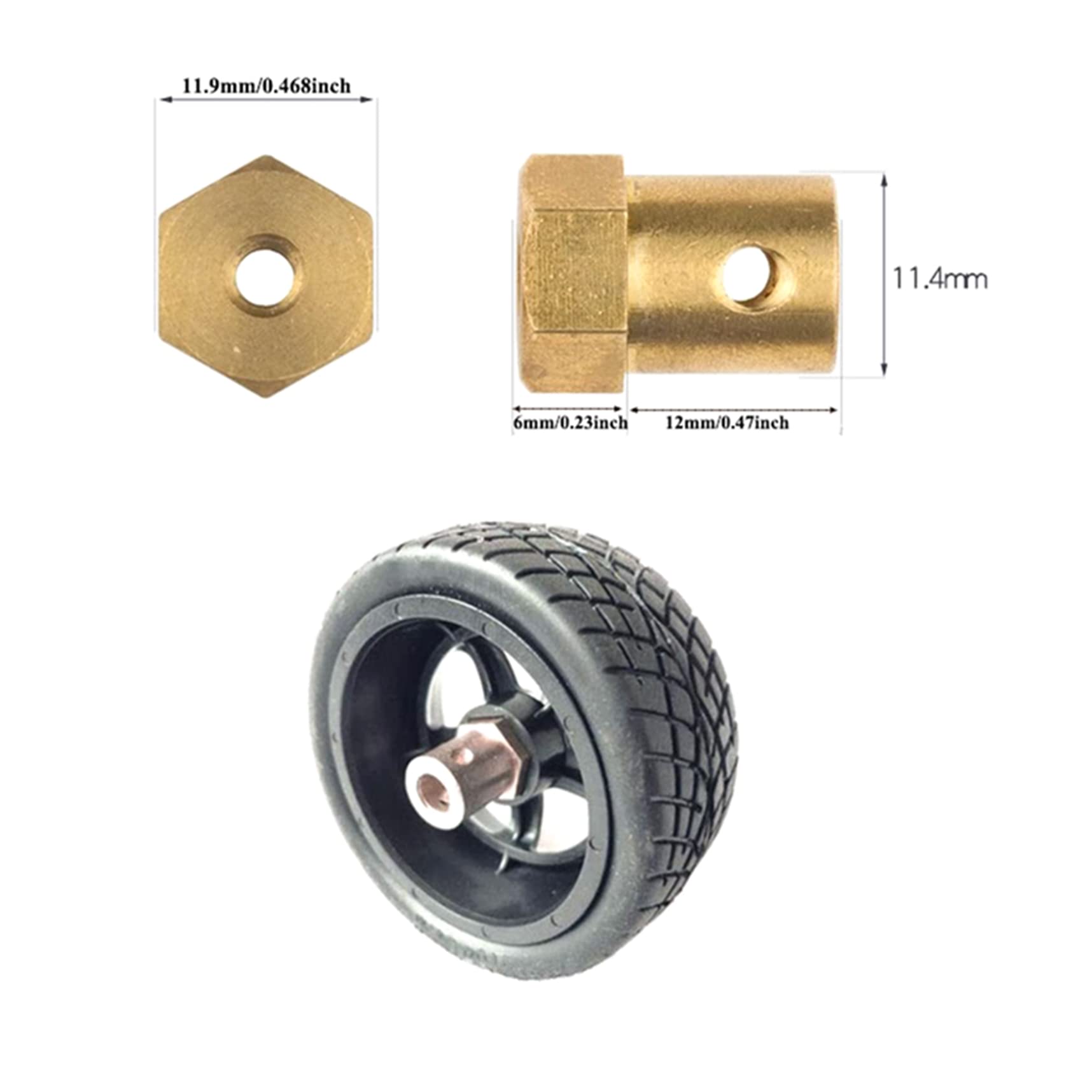 Snapklik.com : 10Pcs 7mm Brass Hex Shaft Coupling Motor Flexible ...