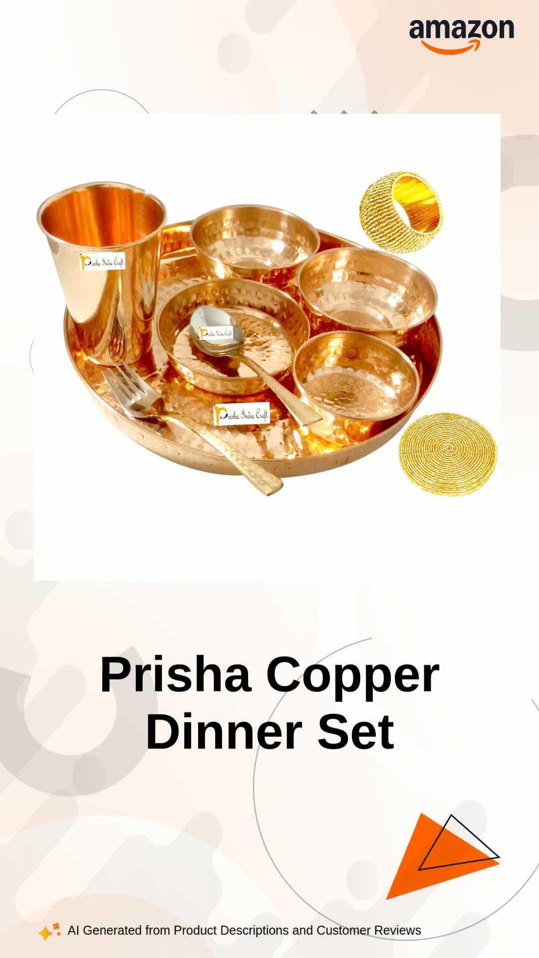Watch Prisha Copper Dinner Set on Amazon Live