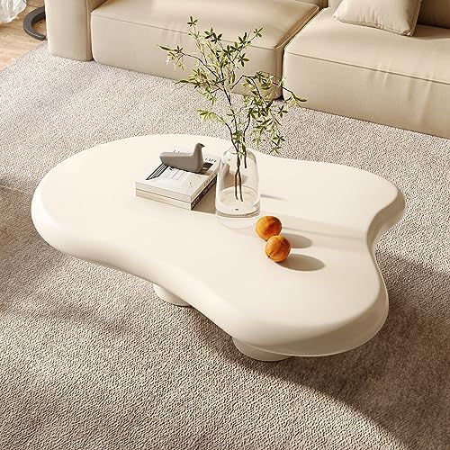 Miuuod Cloud Free Shape Coffee Table with 3 Legs,Low Table,Center ...