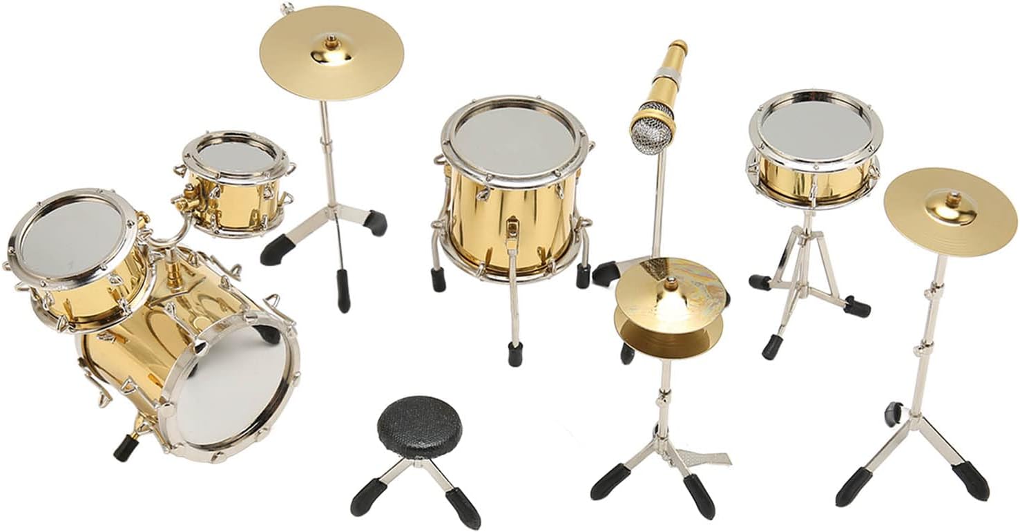 Amazon.com: 8Pcs Mini Drum Model kit, Miniature Musical Instrument Drum ...