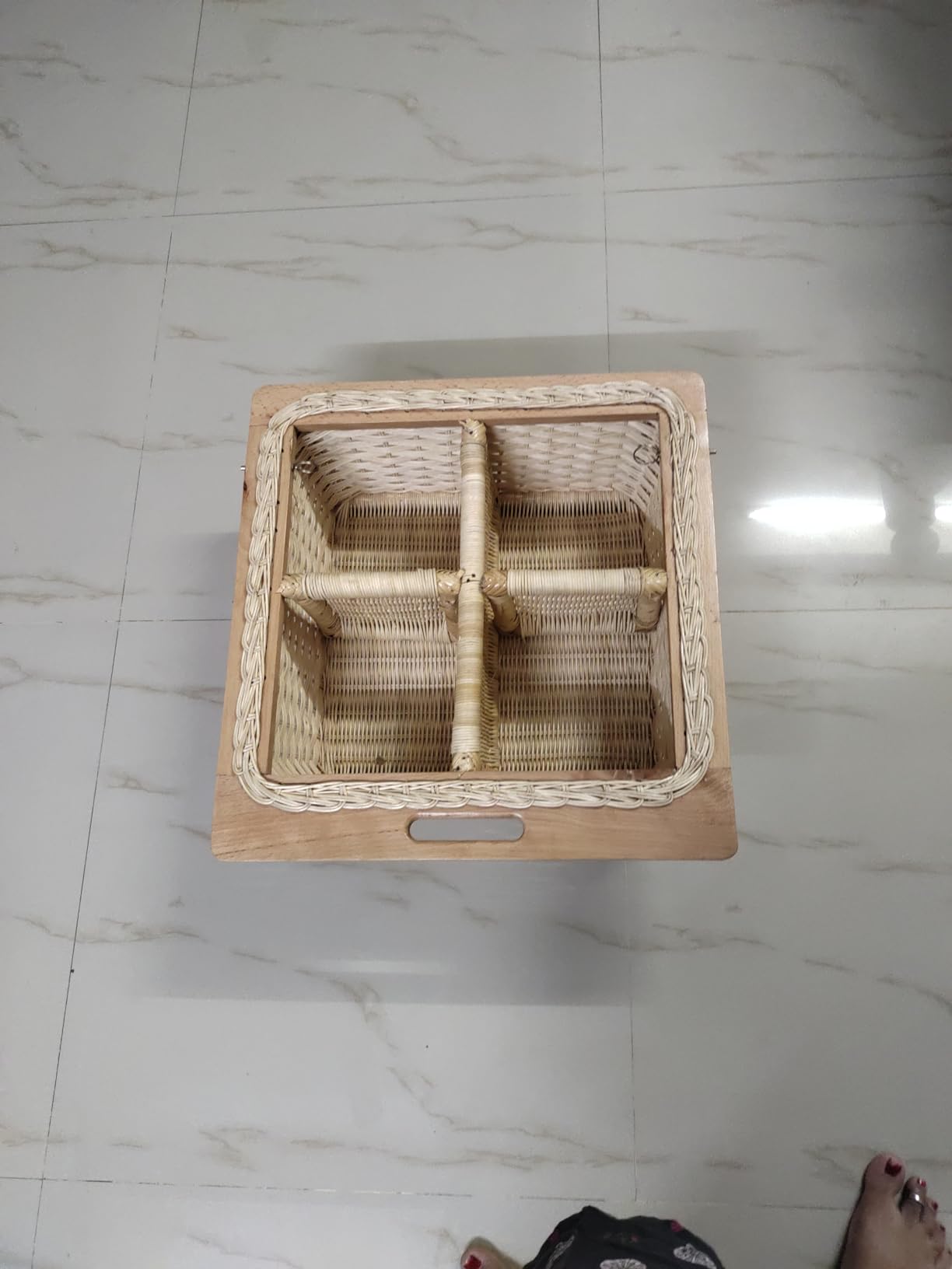 Wicker Basket for Modular Kitchen with 4 PARTITION (22 W X 20 L X 8 H ...