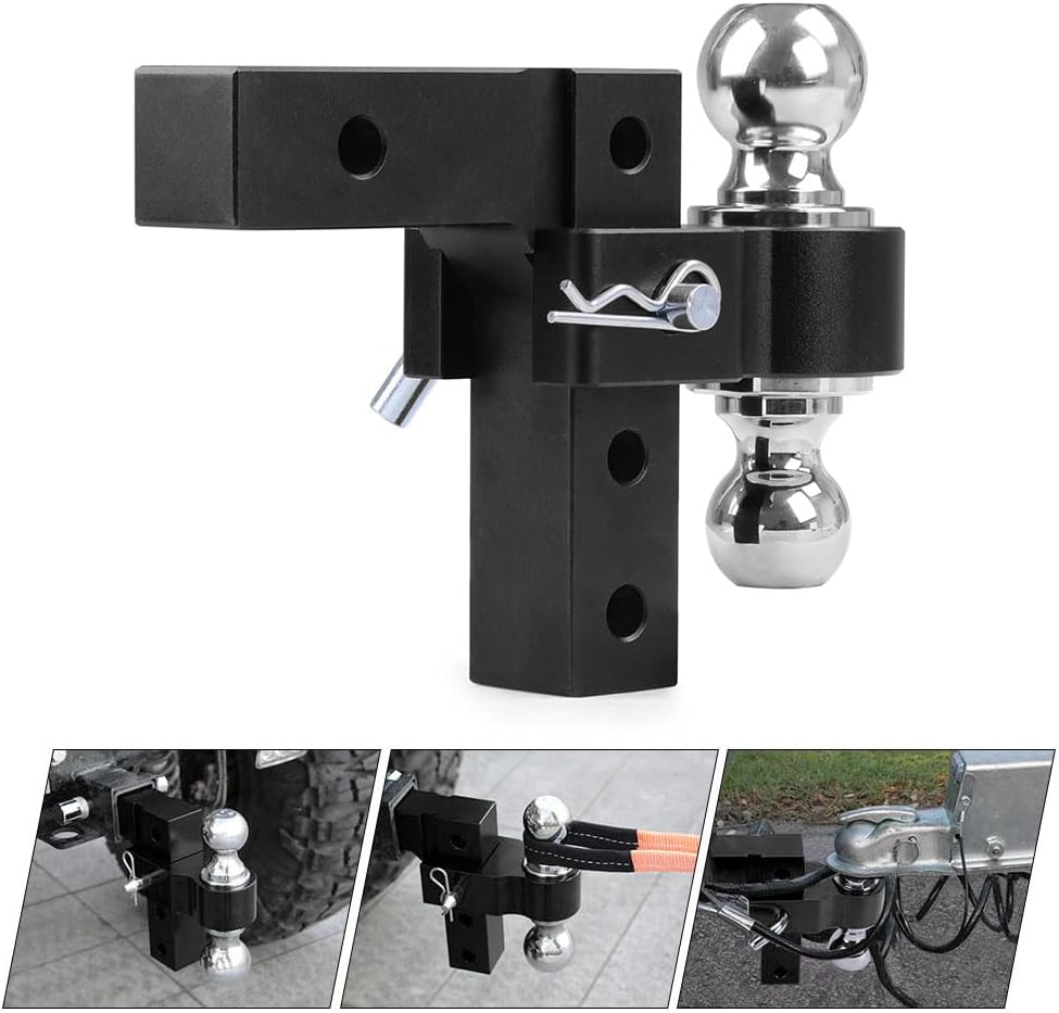 Amazon.com: 6'' Adjustable Trailer Hitch Ball Mount 6'' Drop & Rise ...
