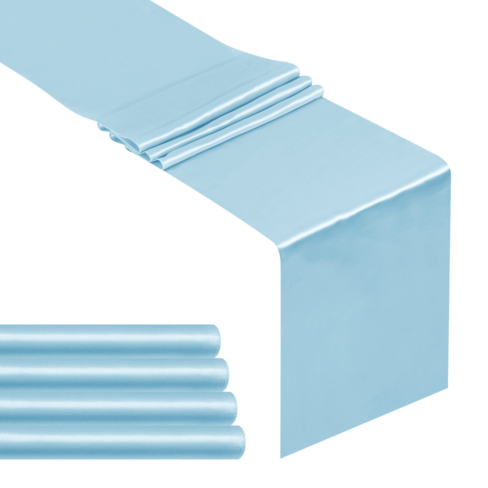 Amazon.com: 5 Pack Satin Table Runner 12 x 108 Inch Long, Blue Wedding ...