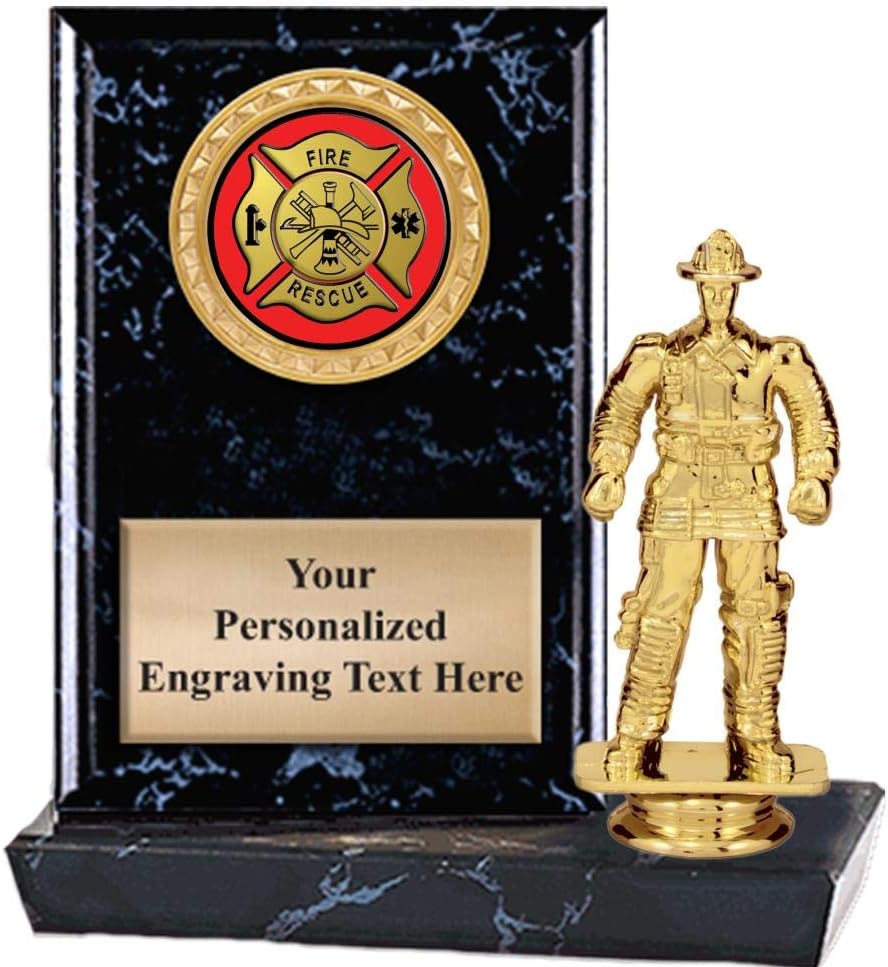 Amazon.com : Crown Awards 6"X6" Fireman in Gear Plaque Award, Fire ...