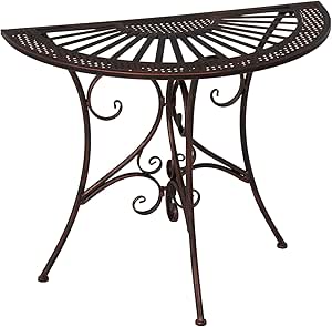 Amazon.com: AIIT Small Patio Table - Semi-Circular Metal Side Table ...