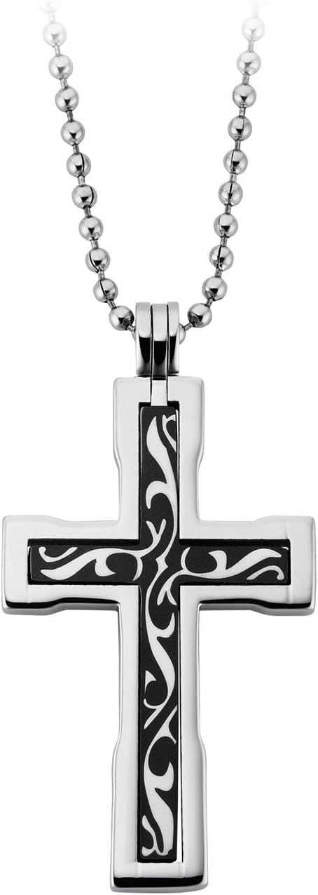 Men's Gothic Split Cross Pendant in Stainless Steel | Amazon.com