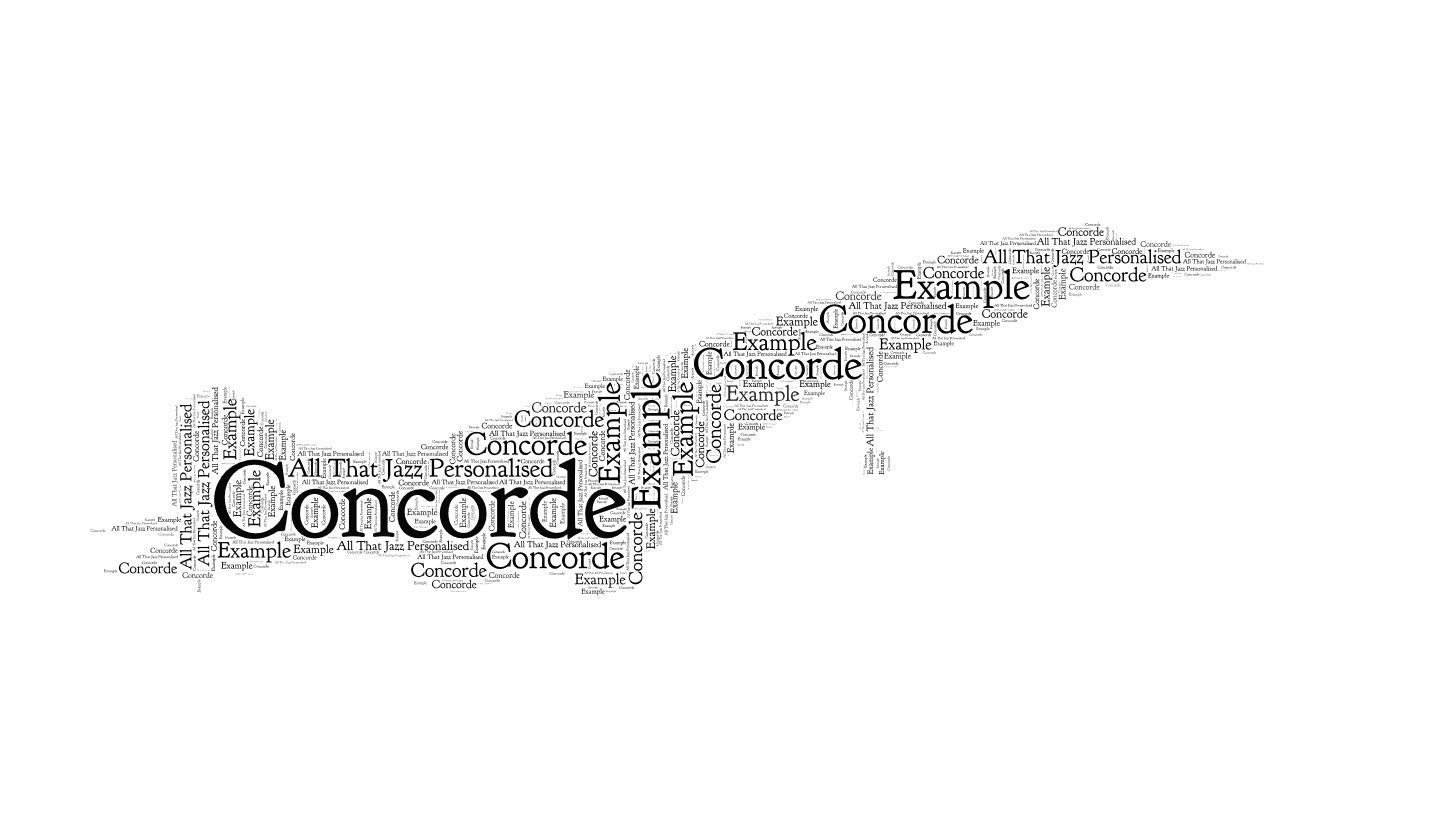 Personalised Word Art Concorde airplane aircraft gift print, card or ...