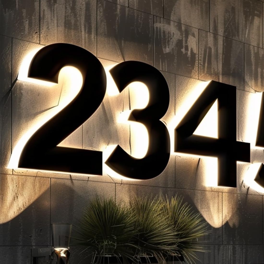 Amazon.com: Personalised Solar House Numbers for Outside, Led Light Up ...