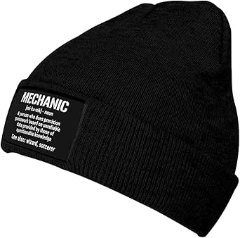 wikjxiz Mechanic Definition Knitted Hat Black Winter Knit Warm Beanie ...