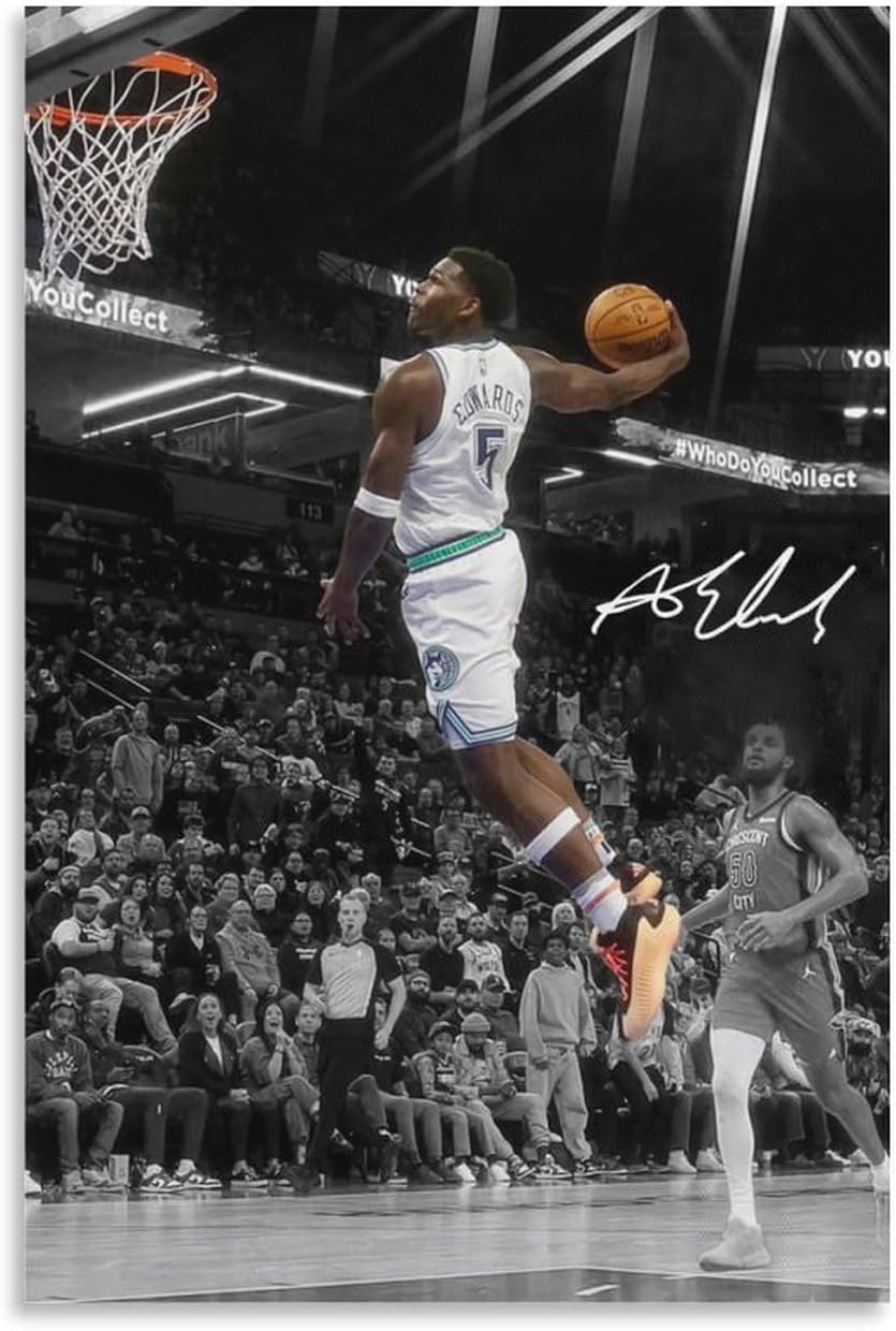 Amazon.com: Anthony Edwards Poster Basketball Posters For Boys Bedroom ...
