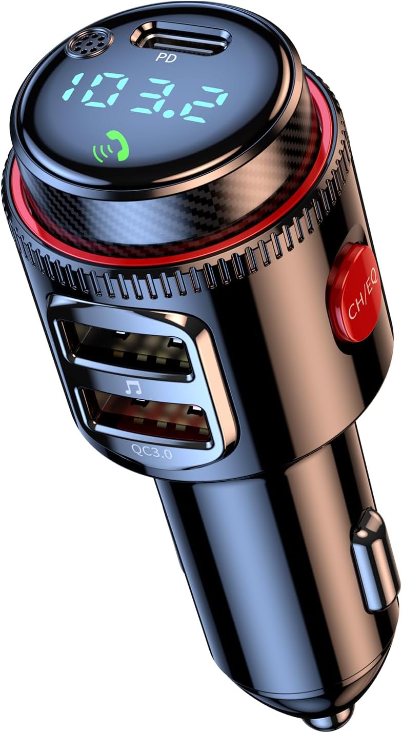 Amazon.com: Bluetooth 5.3 FM Transmitter for Car, 3.0 Wireless ...