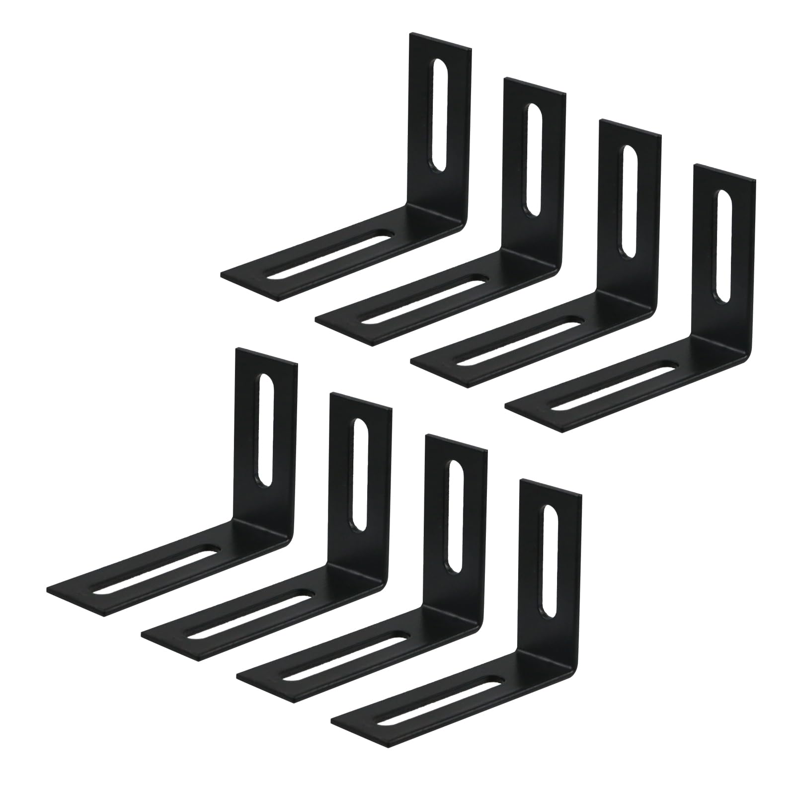 Amazon.com: MY MIRONEY 8PCS Black Slotted L Brackets Hardware ...