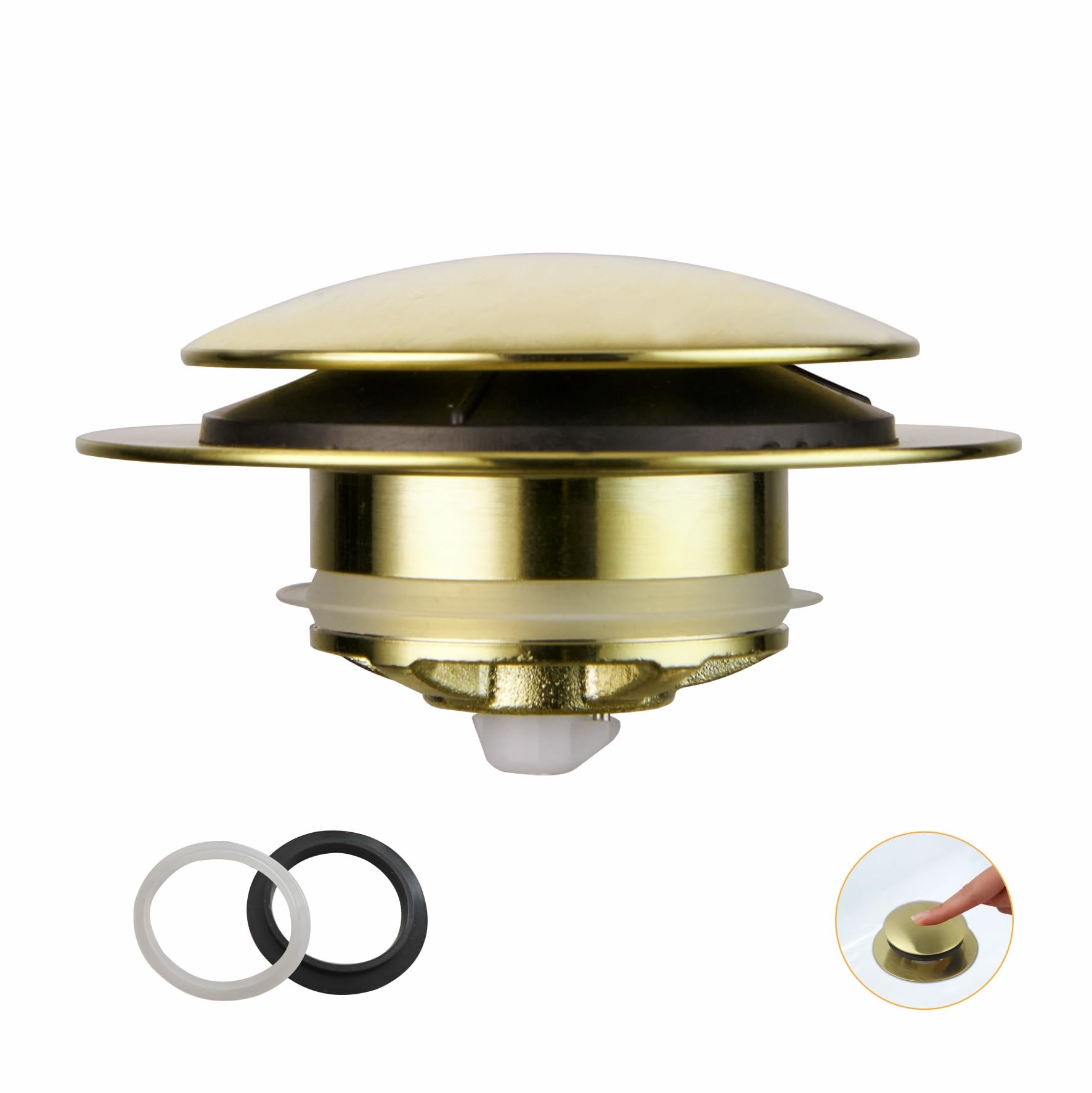 Snapklik.com : Brushed Gold Bath Tub Drain Stoppers,Wellup Universal ...