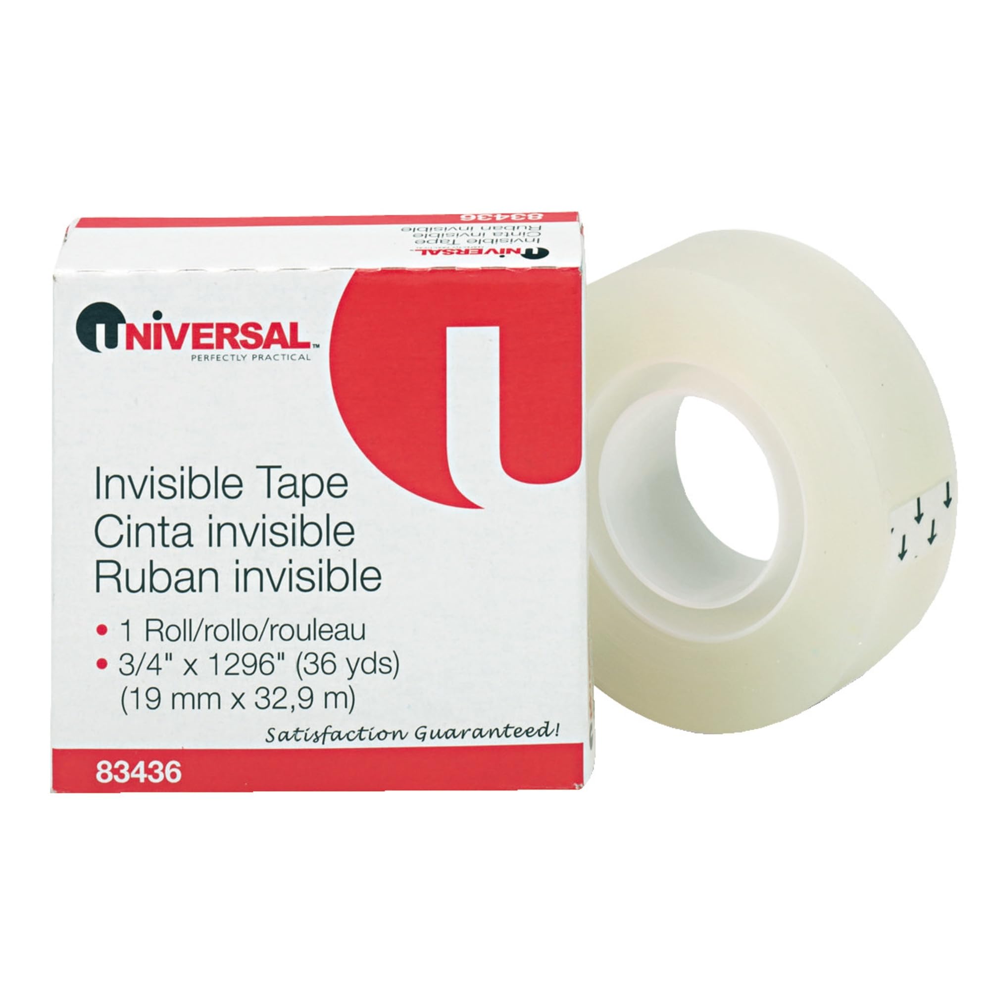 Amazon.com: Universal UNV83436 0.75 in. x 36 yds. 1 in. Core Invisible ...