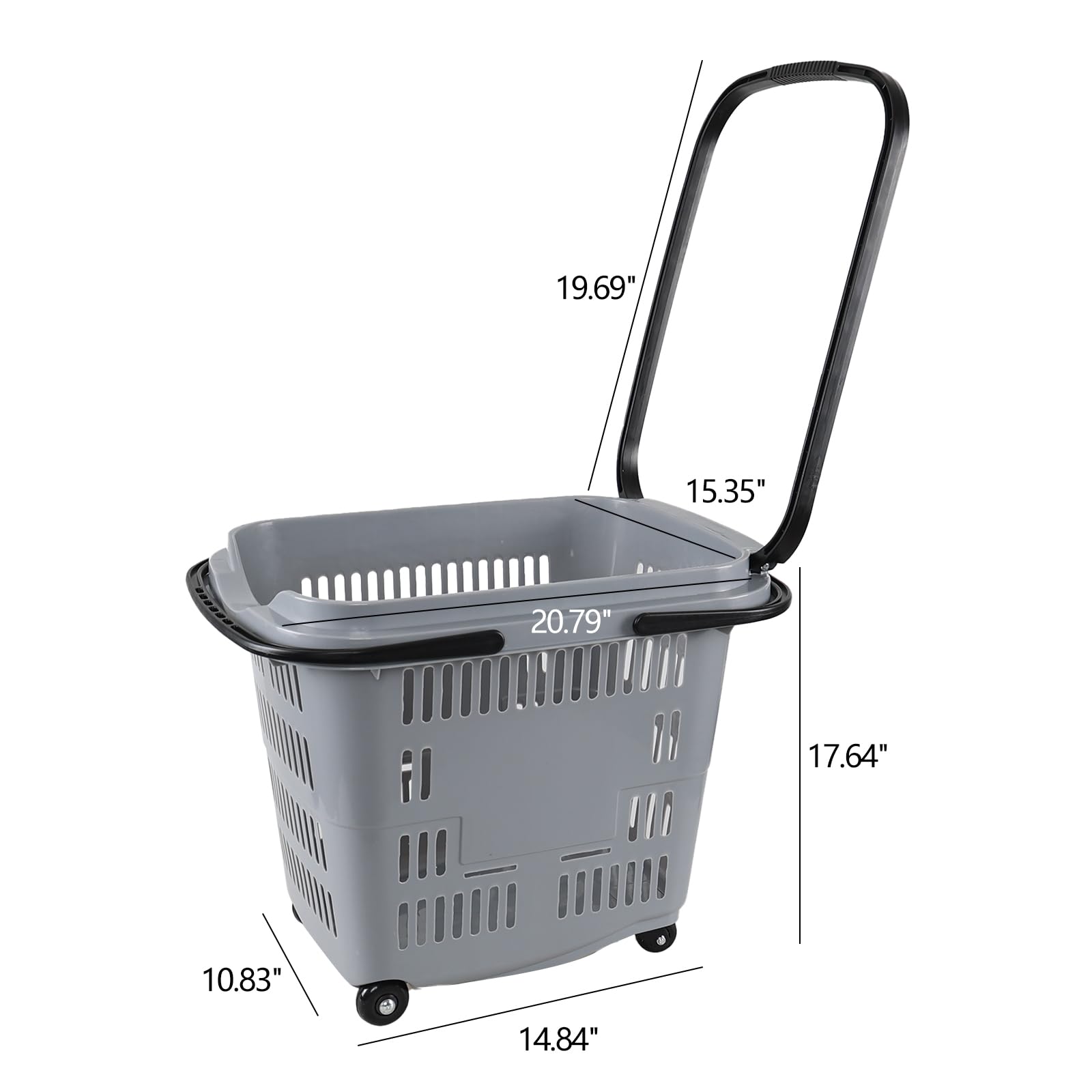 Snapklik.com : Jekiyo 50 Liter Plastic Rolling Shopping Basket, 6 Pack ...