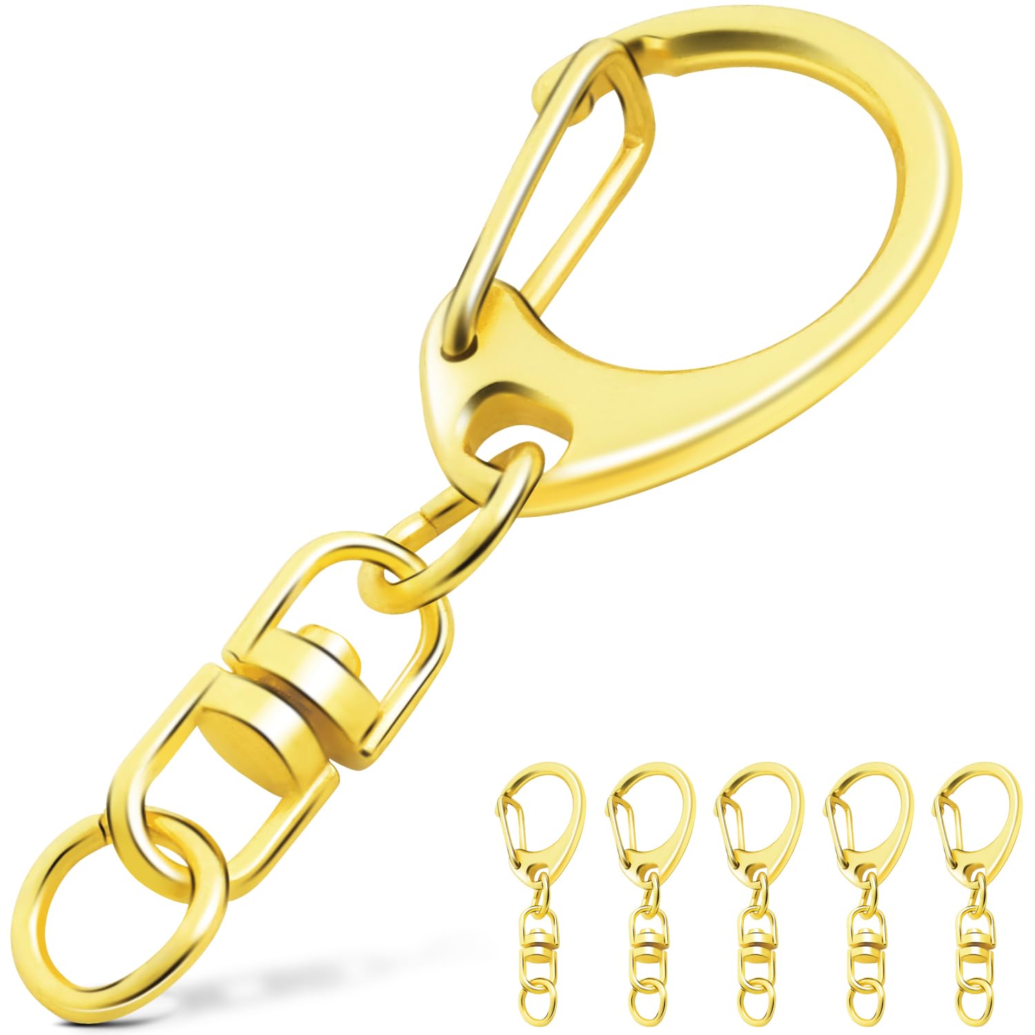 Snapklik.com : 25 Pack Lobster Claw Clasps Keychain Making Kit, Gold ...