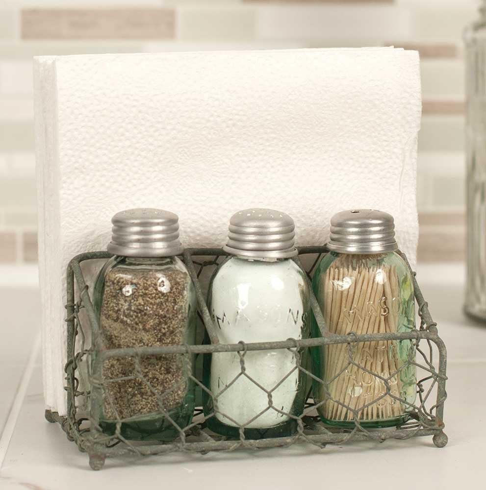 Amazon.com: Park Designs Garden Gate Napkin Salt and Pepper Caddy: Home ...